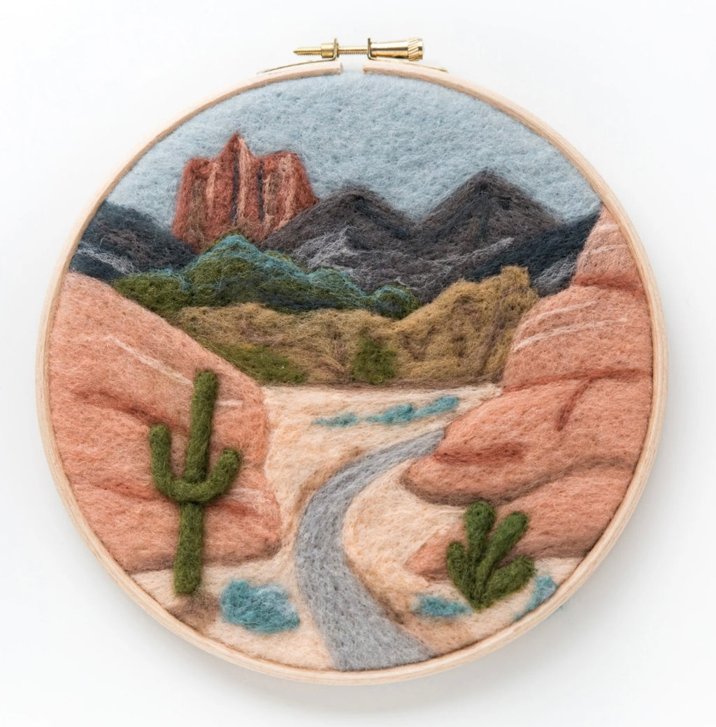 Desert Trail Needle 2-D Needle Felting Hoop Kit (Level 1 Kit) – The ...